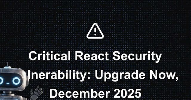 Rafter - Critical React Security Vulnerability: Upgrade Now, December ...