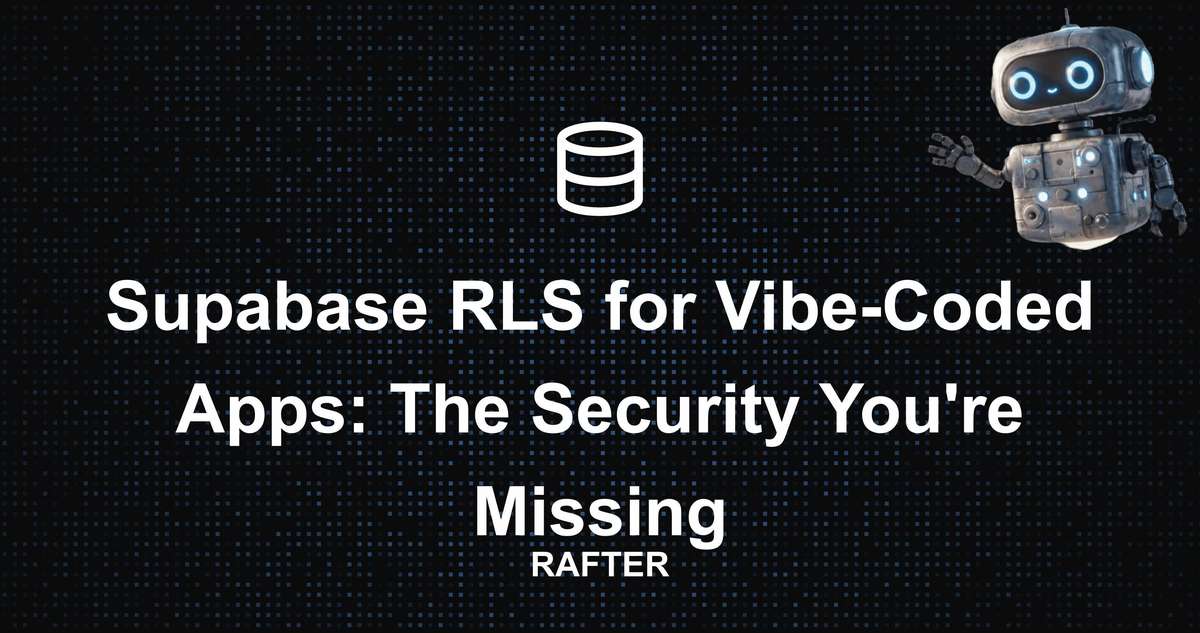 Rafter - Supabase RLS for Vibe-Coded Apps: The Security You're Missing